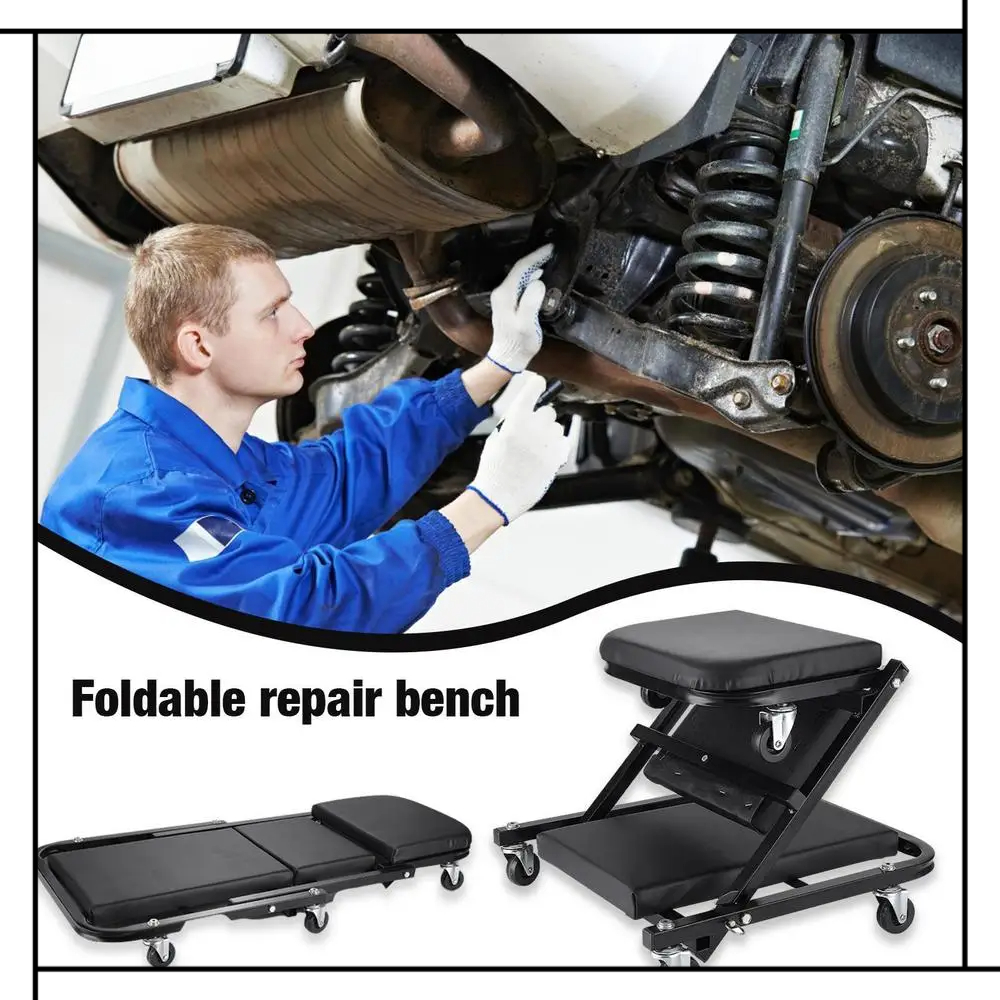 36-inch Folding Car Repair Bed Auto Maintenance Work Bench Chair Auto ...
