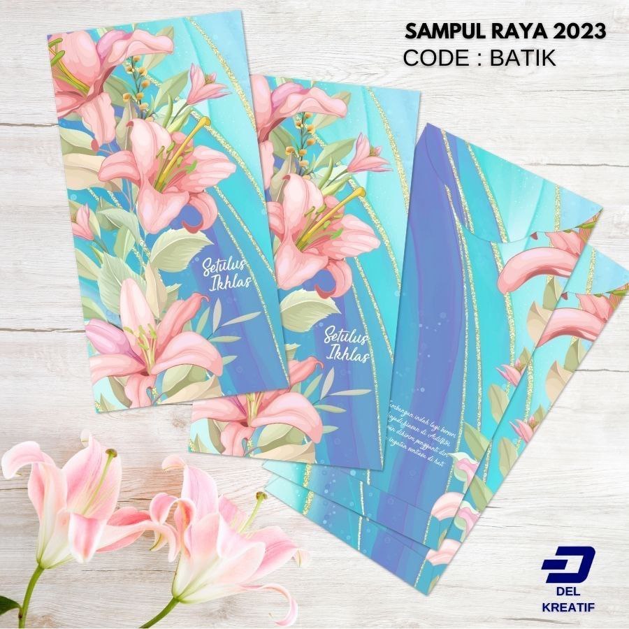 Sampul Raya Premium 2025 | Batik Biru | Ready Stock | Shopee Malaysia