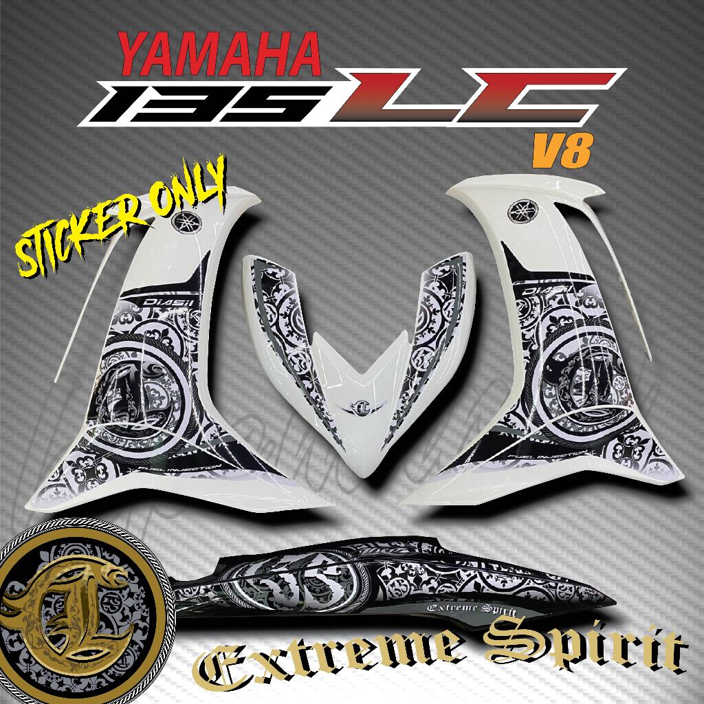 STRIPE MOTOR YAMAHA LC135 V8 FI BATIK (10) CUSTOM BODY STICKER ( READY ...