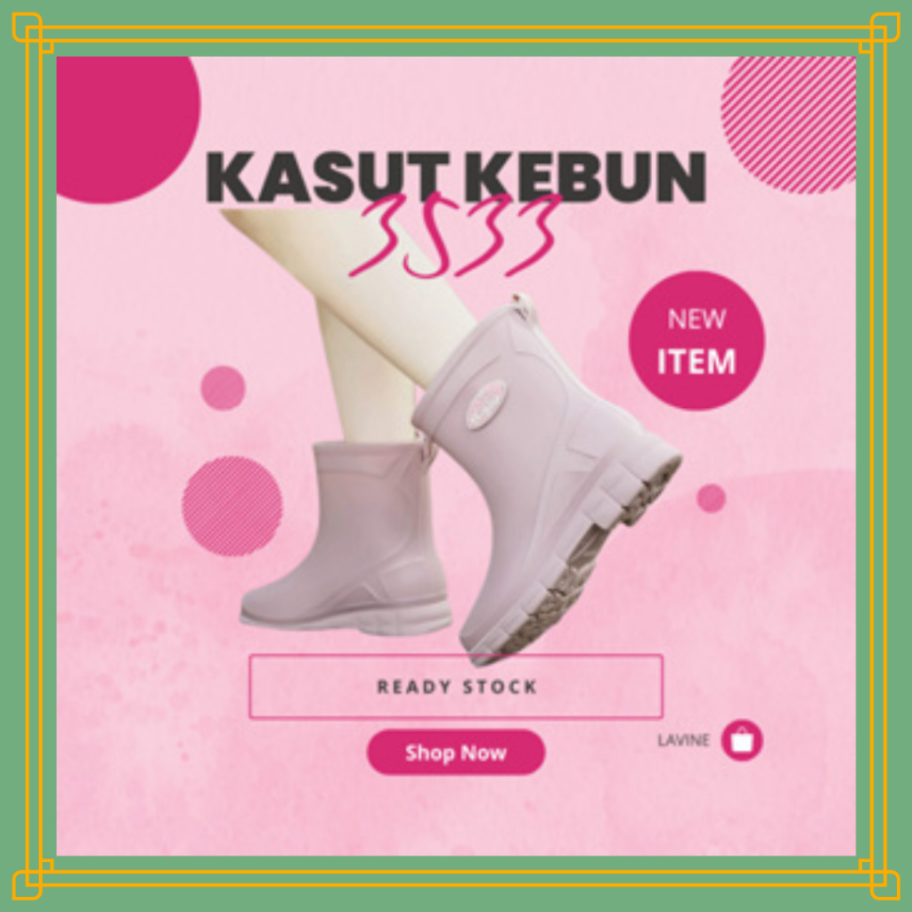Kasut Kebun Perempuan/Kasut Kebun Wanita/Rain Boots/Kasut Kebun Getah ...