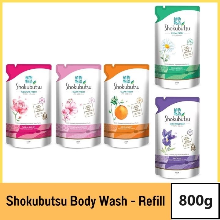 Shokubutsu Shower Foam/Natural Protect Refill 800g - Iris/Floral/Sakura ...