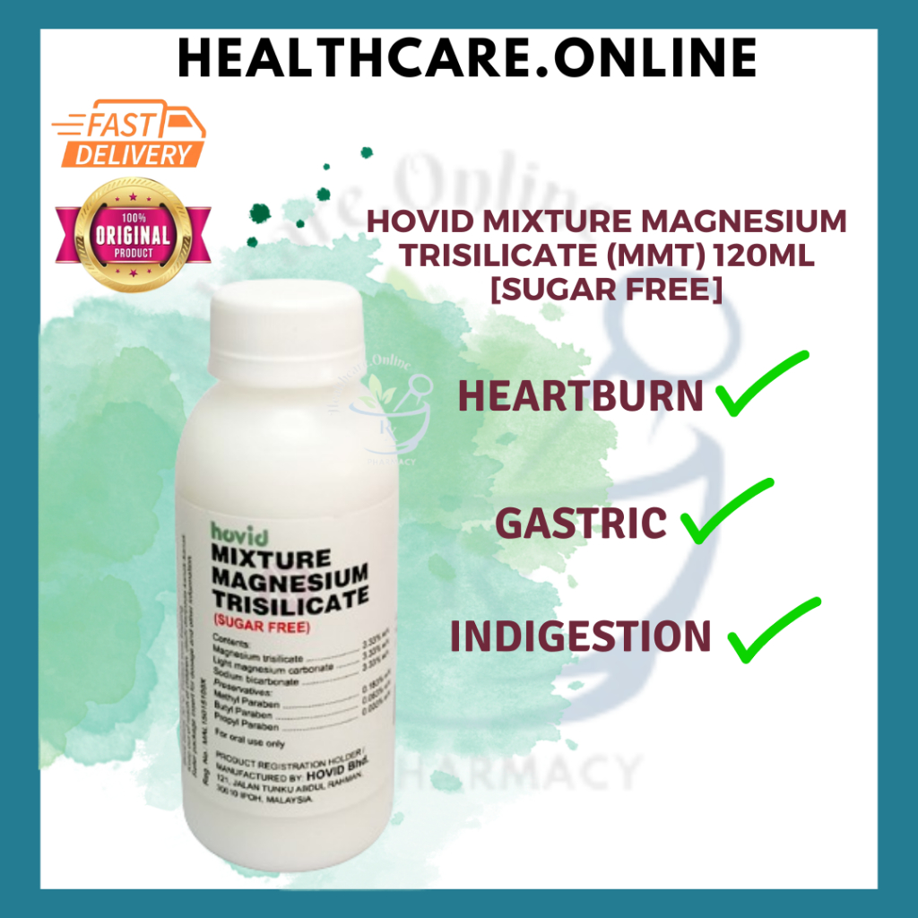 HOVID MIXTURE MAGNESIUM TRISILICATE - MMT - 120ML [ SUGAR FREE ...