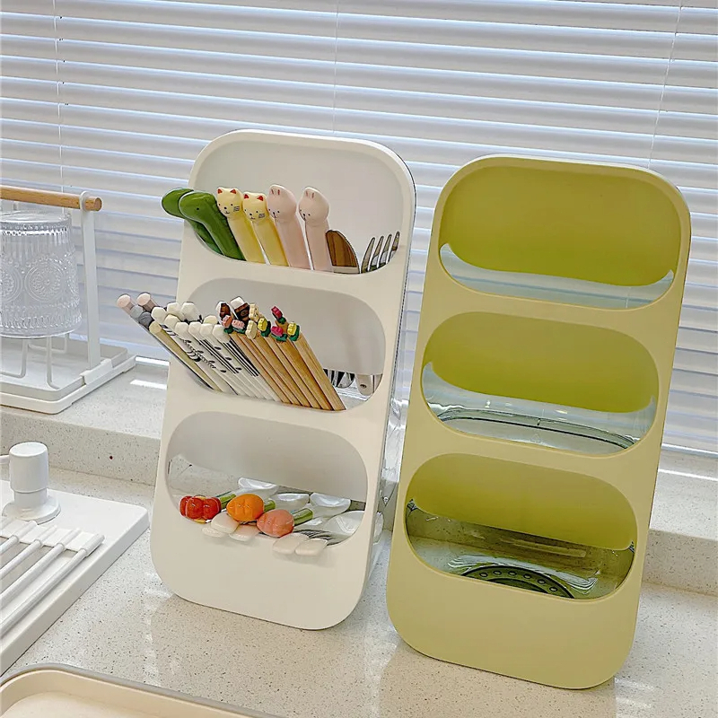 3 Layer Utensil Holder Dustproof And Multifunctional Chopstick Fork ...
