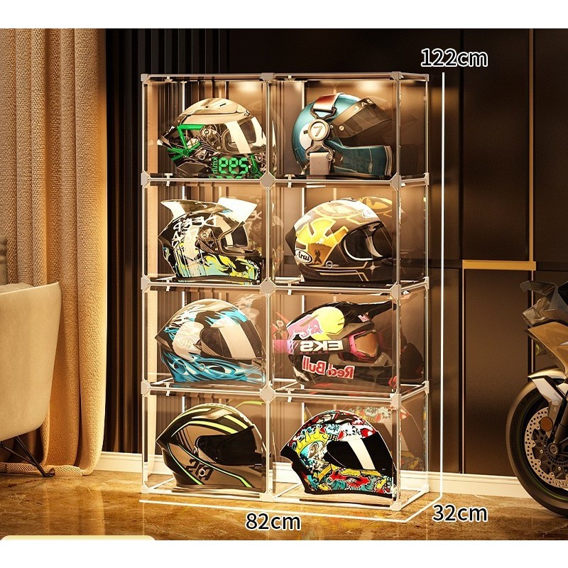 Ready stock Helmet storage rack motorcycle hat cabinet Toy Display rack ...