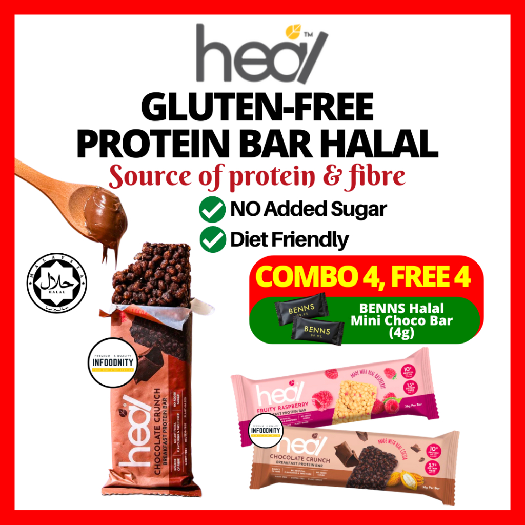 HEAL Protein Bar Sugar Free Heal Nutrition Protein Bar Halal Protien ...