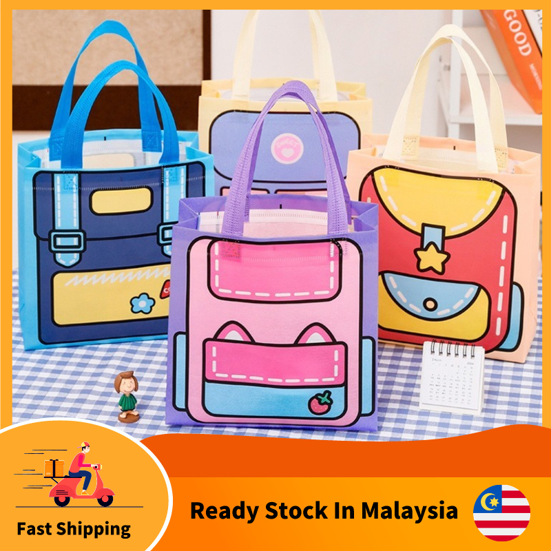 Colorful Gift Bag Student Nonwovens Storage Bag Birthday Gift Tote Bag ...