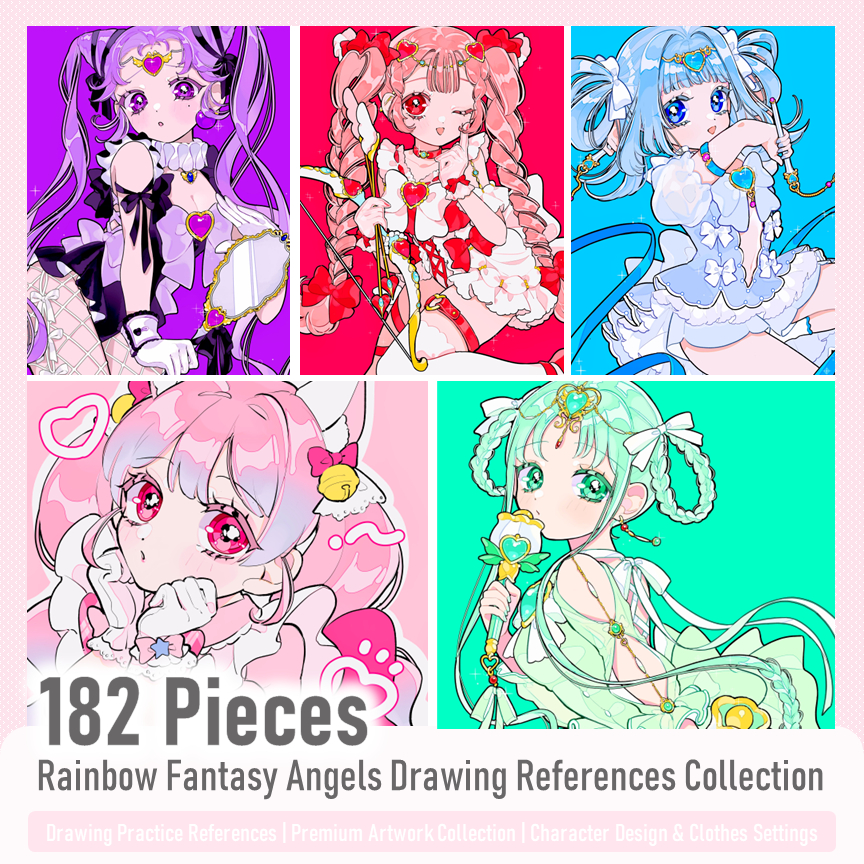 🔥 Drawing References Illustration - Rainbow Fantasy Angels References ...