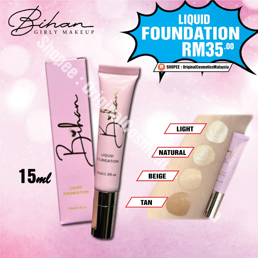 🎁BIHAN GIRLY MAKEUP ~ LIQUID FOUNDATION MALAS 15ML - saiz BESAR 15ML ...