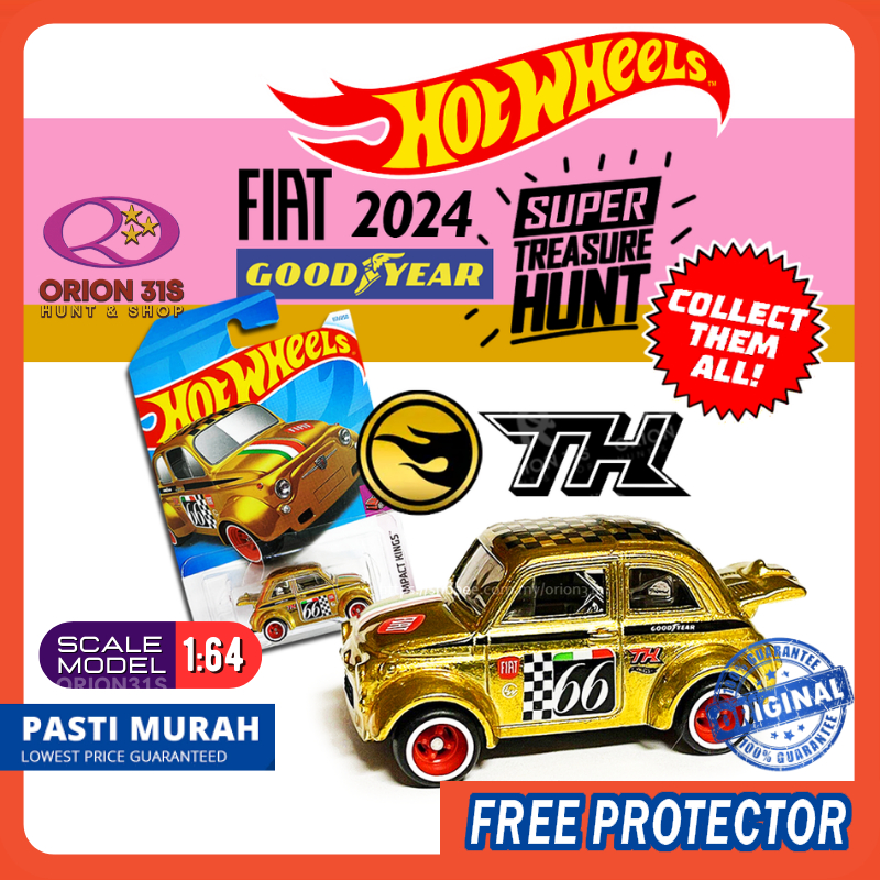 Hot Wheels Compact Kings 2024 Super Treasure Hunt '60s Fiat 500D ...