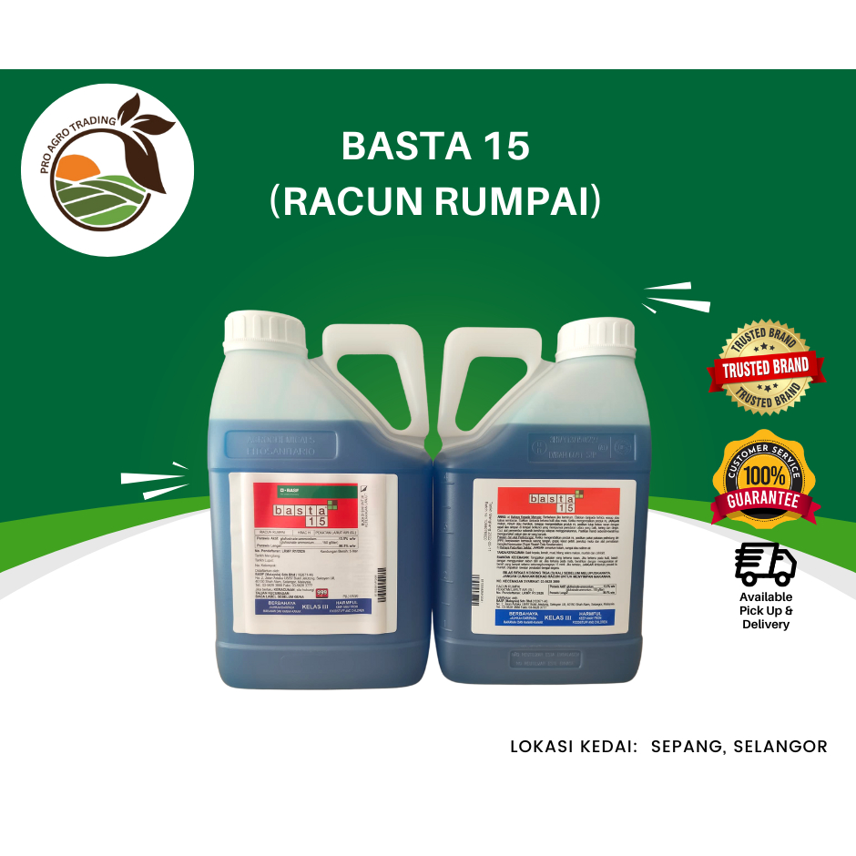 Basf BASTA 15 Glufosinate Ammonium (5L) - Racun Rumpai, Rumput Sambau ...