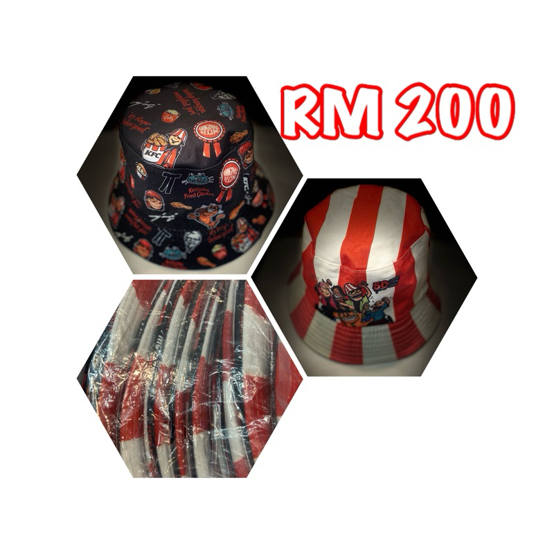 Topi KFC Bucket Hat Hitam Reversible Limited Edition | Shopee Malaysia