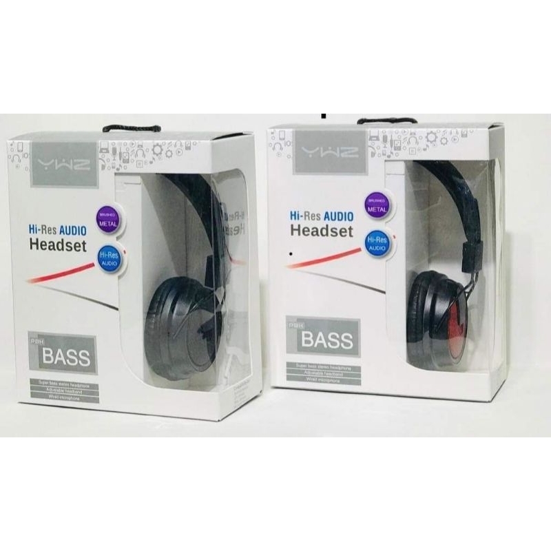 YWZ 3.5MM HI-RES AUDIO WIRED HEADSET. BRUSH METAL SUPER BASS STEREO ...