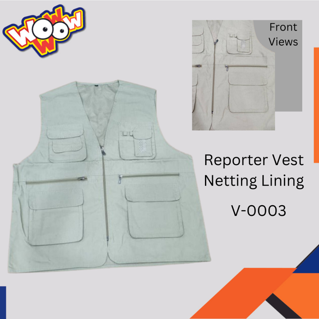 [CLEARANCE] Reporter Vest Netting Lining Photography Vest Multi Pocket ...