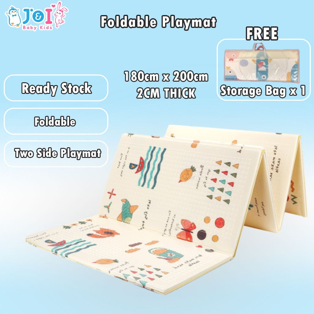 Baby Mat 2cm Thick (180/200 cm) Double Sided Playmat Baby Tikar Kids ...