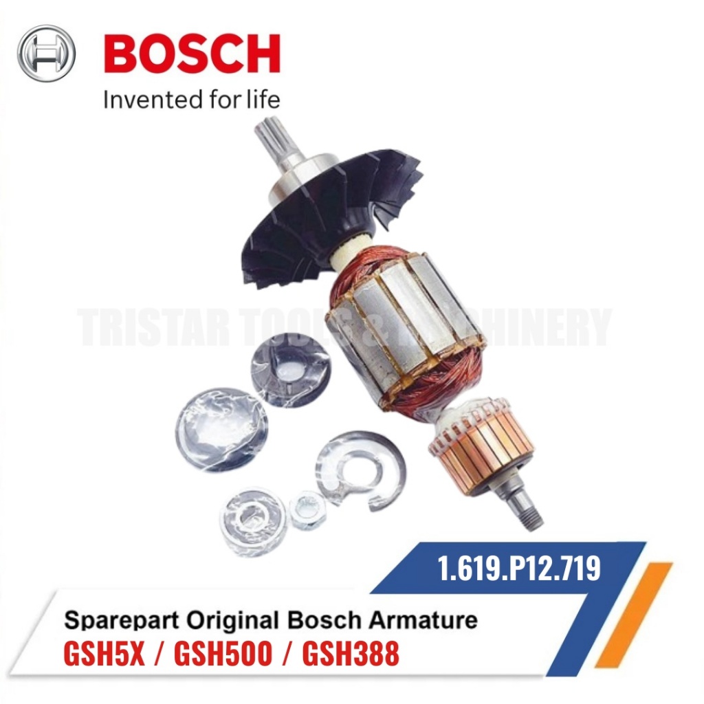 BOSCH ORIGINAL ARMATURE (1619P12719) FOR GSH 5X / GSH 5X PLUS / GSH 500 ...