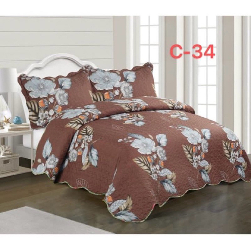 Cadar Patchwork Set (3IN1) Super Queen Size Quilt Bed Sheets 100% ...