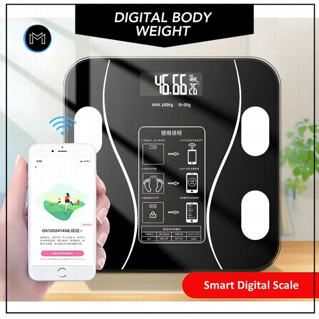 Supscale Digital Body Weight Scale Electronic Weighing Glass Penimbang ...