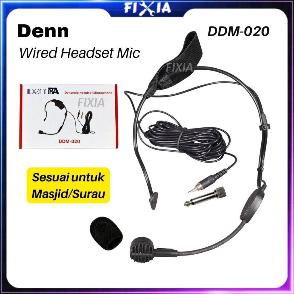 Original Denn DDM-020 Dynamic Headband Microphone Headset Mic Mikrofon ...