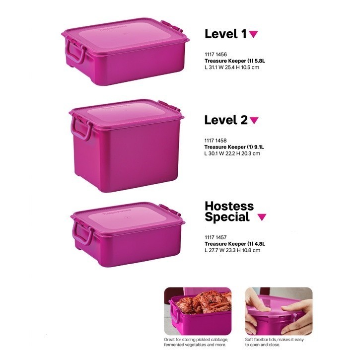UPPERWARE KIMCHI KEEPER PINK PURPLE 4.8L/ 5.8L (1PC) | Shopee Malaysia