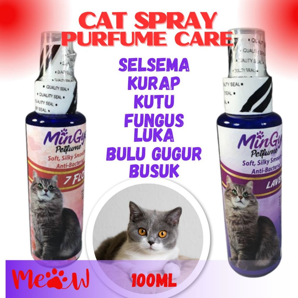 Mingyu Petfume Kucing Pet Spray (100ml) 5nm Nanotechnology Hilang Gatal ...
