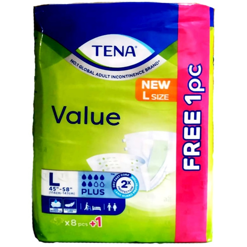 TENA Value Adult Diaper L 8pcs / pack | Shopee Malaysia