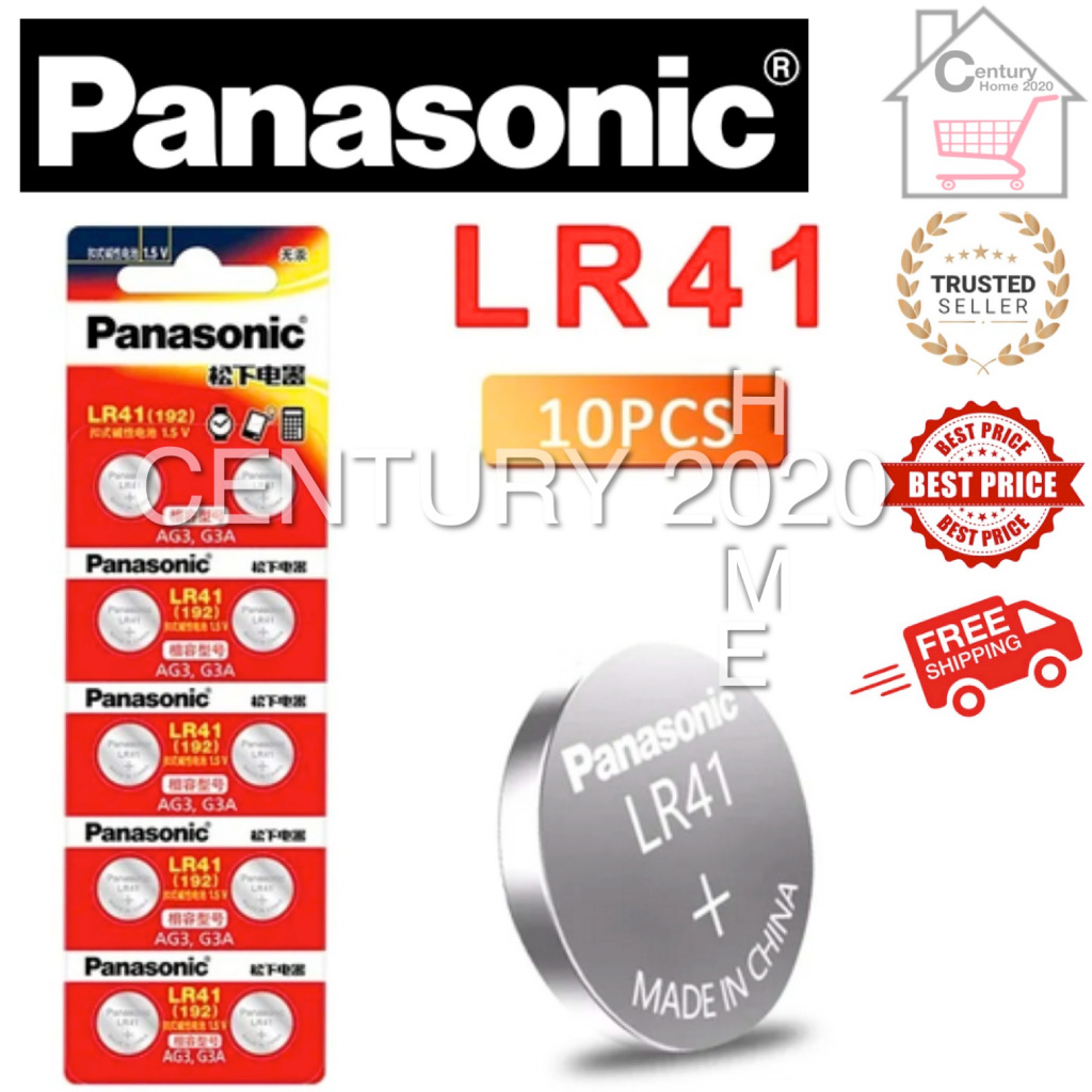 PANASONIC LR41 192 Alkaline Battery 1.5V Coin Cell Batteries | Shopee ...