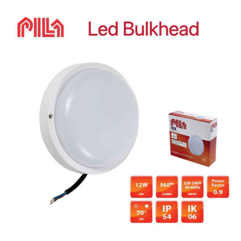 PILA LED BULKHEAD 12W/20W🟡4000K/🔵6500K | Shopee Malaysia