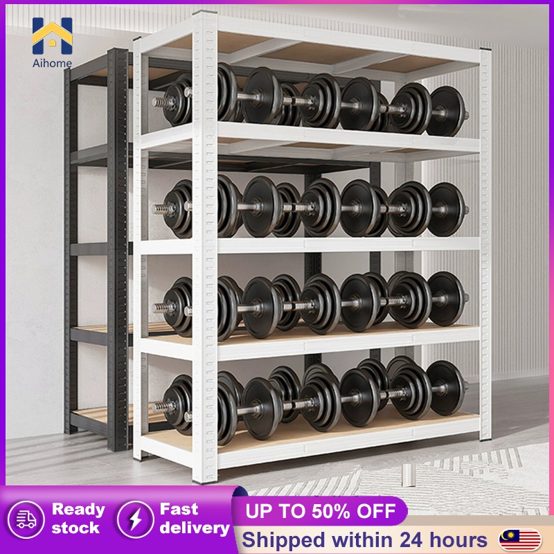 【aihome】Adjustable 4/5 Layer Boltless Rack Storage Warehouse Store Room ...