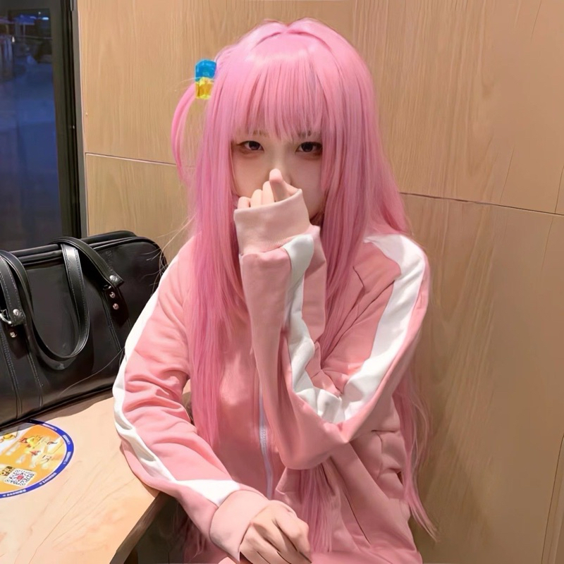 Bocchi The Rock！Bocchi Cosplay Cos Light Pink wig Fake Hair 孤独摇滚 ...