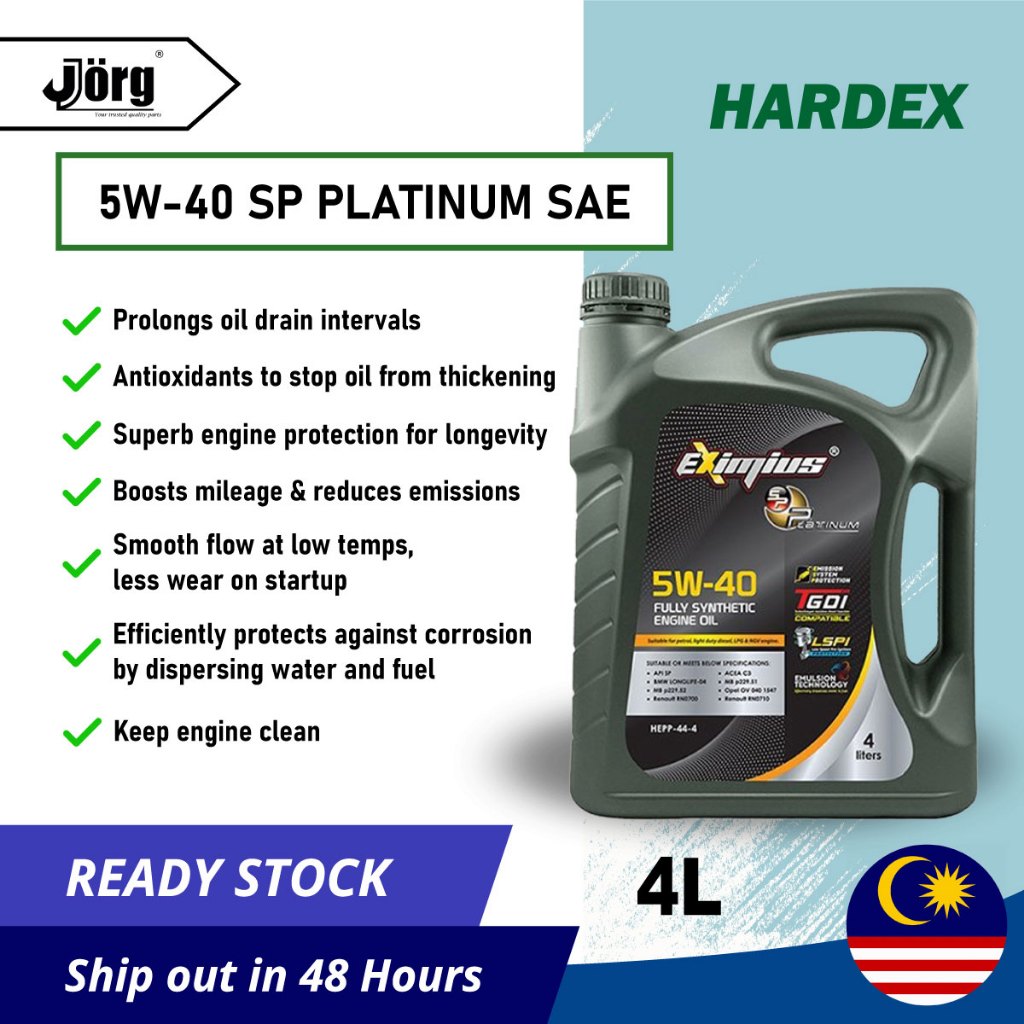 HARDEX EXIMIUS SP PLATINUM SAE 5W-40 4L HEPP-44-4 | Fully Synthetic ...