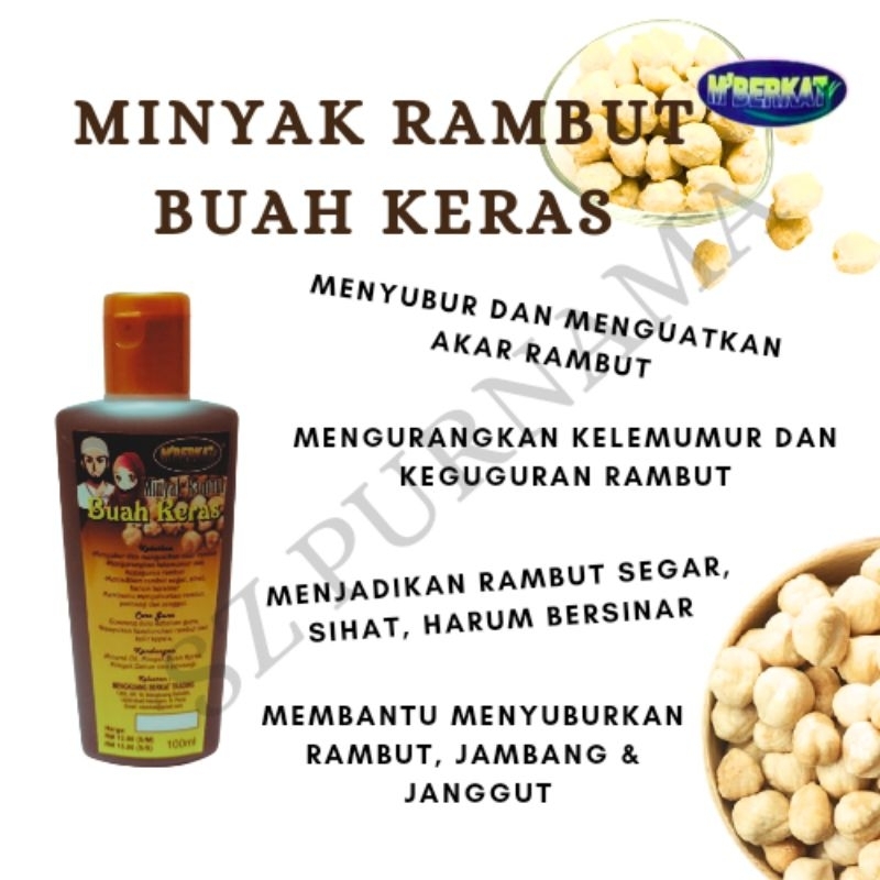 Minyak Rambut Buah Keras Mberkat 100ml sz purnama | Shopee Malaysia