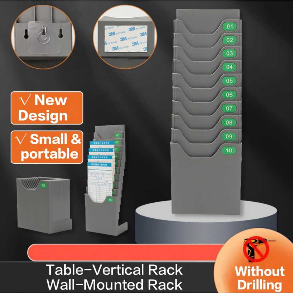 Punch Card Rack丨Punch Card Holder | 10 Slot Card Rack *Standable Rack ...