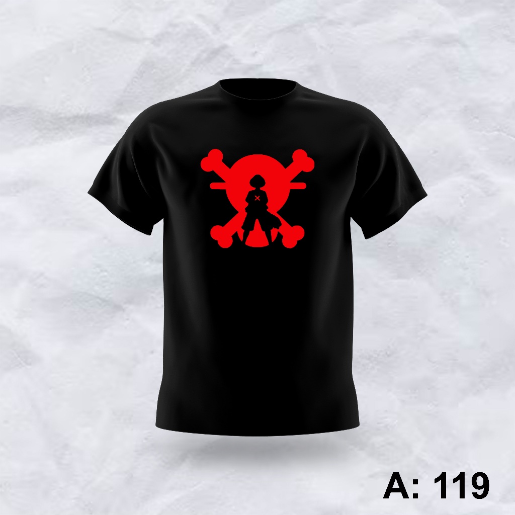ONE PIECE RED ANIME T-SHIRT PREMIUM COTTON 190 GSM UNISEX DTG PRINT ...