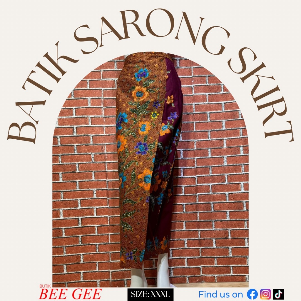 Batik Sarong Skirt (Size: XXXL) [Nyonya Style & Ready Made] {Plus Size ...