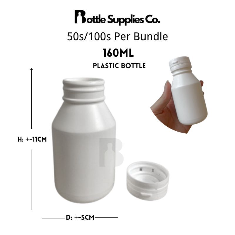 (50/100pcs) HDPE Plastic Bottle with Safety Seal | Botol Kosong untuk ...