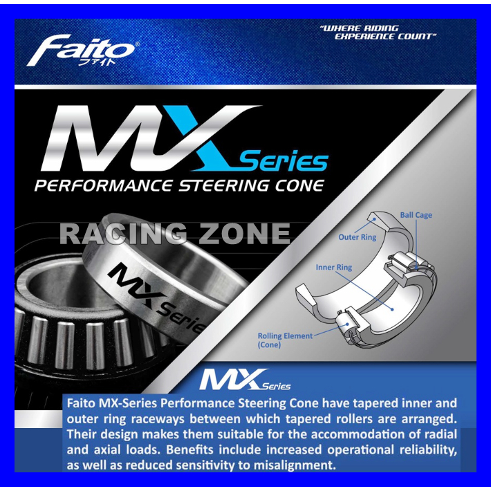 FAITO STEERING CONE MX SERIES Y15ZR LC135 R15 RS150 W125 EX5 W100 ...