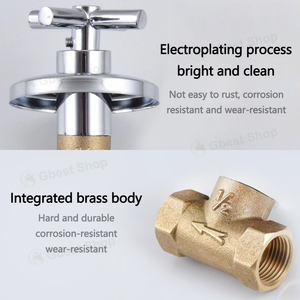 1/2" Brass Quarter Turned Shower Stop Valve Stop Cock Injap Berhenti ...