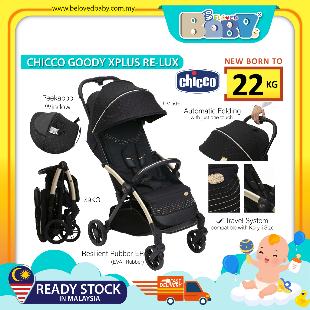 Chicco Goody XPlus RE-LUX Auto Fold Stroller (0-22kg) | Shopee Malaysia
