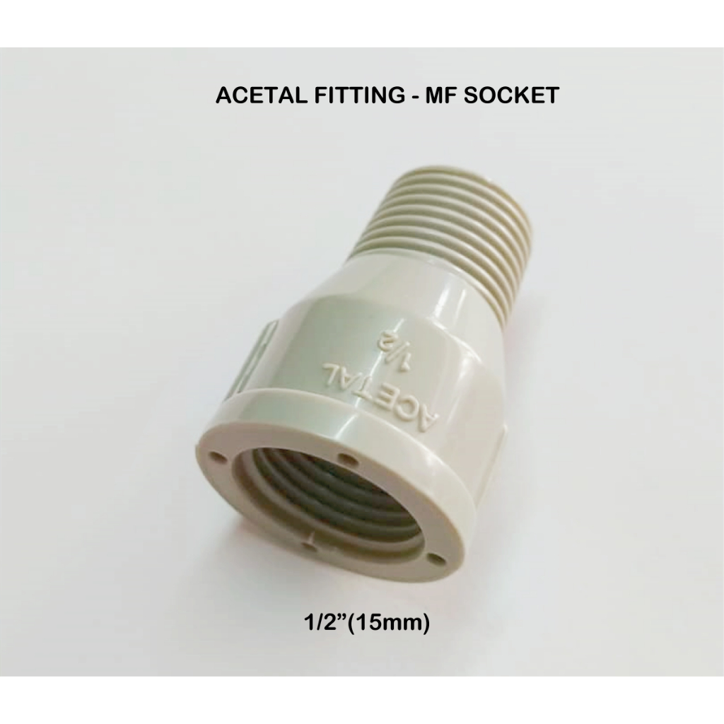 1/2" (15MM) ACETAL MF SOCKET / ACETAL MALE FEMALE THREAD SOCKET ...