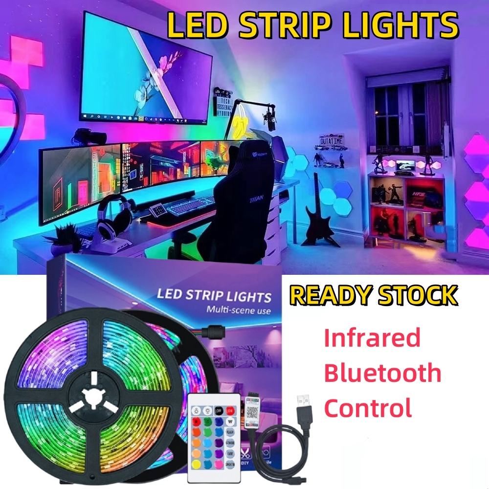 🔥READY STOCK🔥 1-20M LED Strip RGB Light Strip Tape USB Lamps Color ...