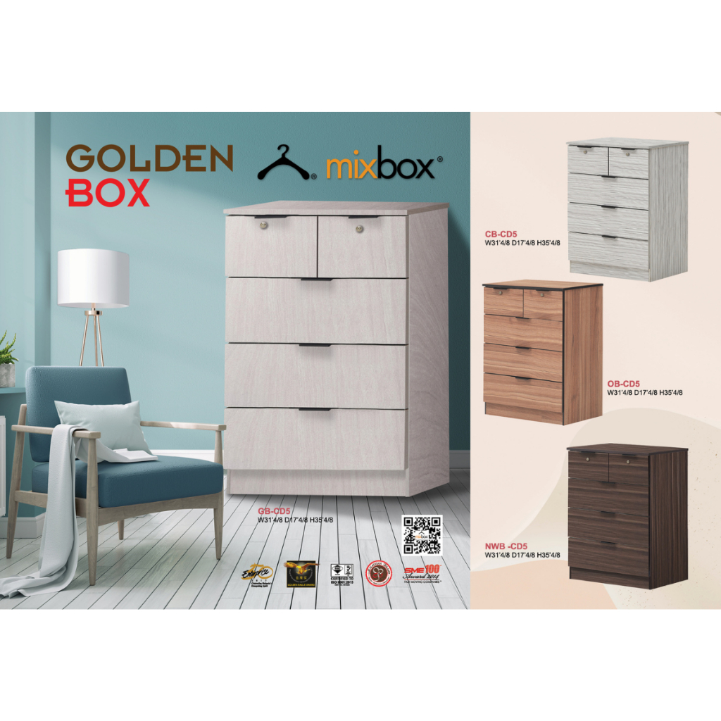 MIXBOX-GOLDEN BOX - 5 DRAWER CABINET / 5 LACI KABINET | Shopee Malaysia