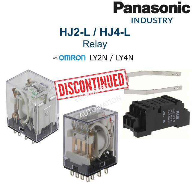 Panasonic HJ2-L-DC24V HJ4-L-DC24V HJ4-L-AC120V Relay HJ4-SFD-S Relay Socket MY2N-DC24 MY4N-DC24 ...
