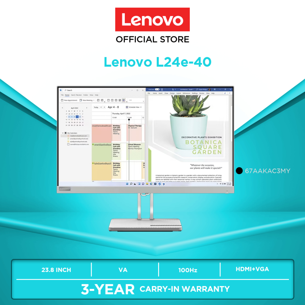 Lenovo Monitor L24e-40 (23.8"/VA WLED 1920x1080/100Hz/AMD FreeSync ...