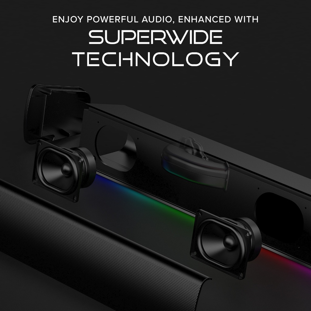 Creative Sound Blaster GS3 - Compact RGB Gaming Soundbar With Superwide ...