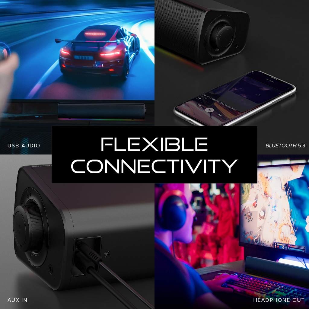 Creative Sound Blaster GS3 - Compact RGB Gaming Soundbar With Superwide ...