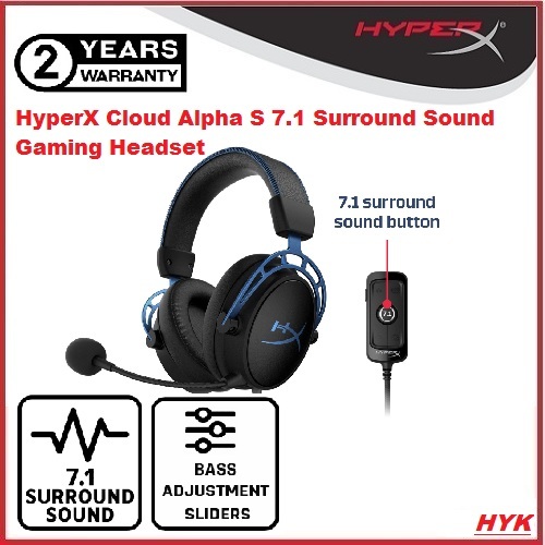 HyperX Cloud Alpha S - Gaming Headset (Black-Blue) | Shopee Malaysia