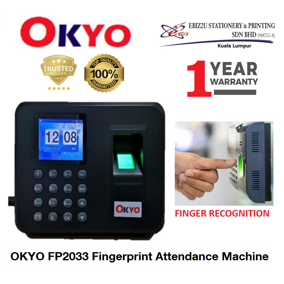 OKYO FP2033 Fingerprint Attendance Machine USB Drive Download Data ...