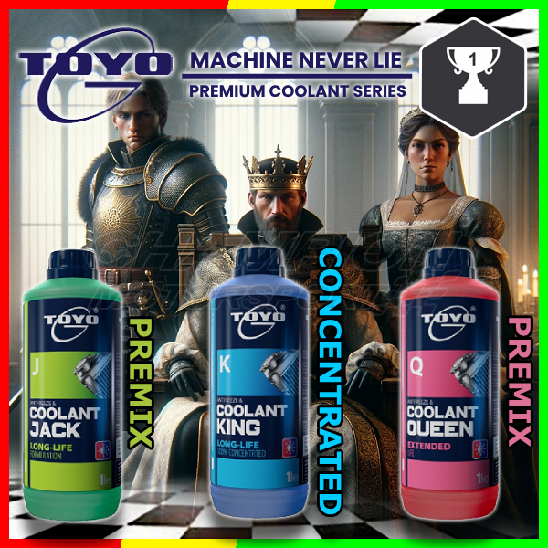 TOYO G Coolant Concentrated / Premix 1L King (Blue) | Queen (Red ...