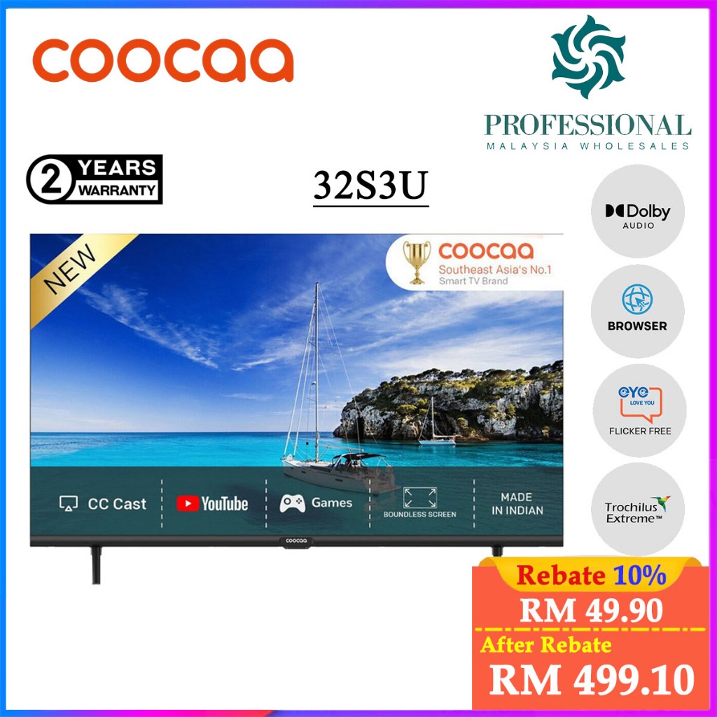 Coocaa S3U Smart TV 32, 40 & 43" Full HD with DLED, COOLITA OS ...