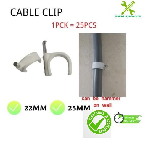 Pvc Cable Clip Kabel Clip Wall Wire Clip Paku Dinding/U Cable Clip 22mm ...